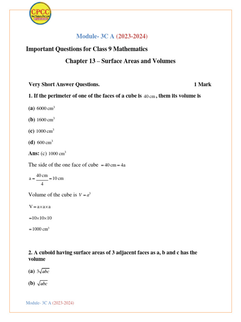 Aths P | PDF | Sphere | Area