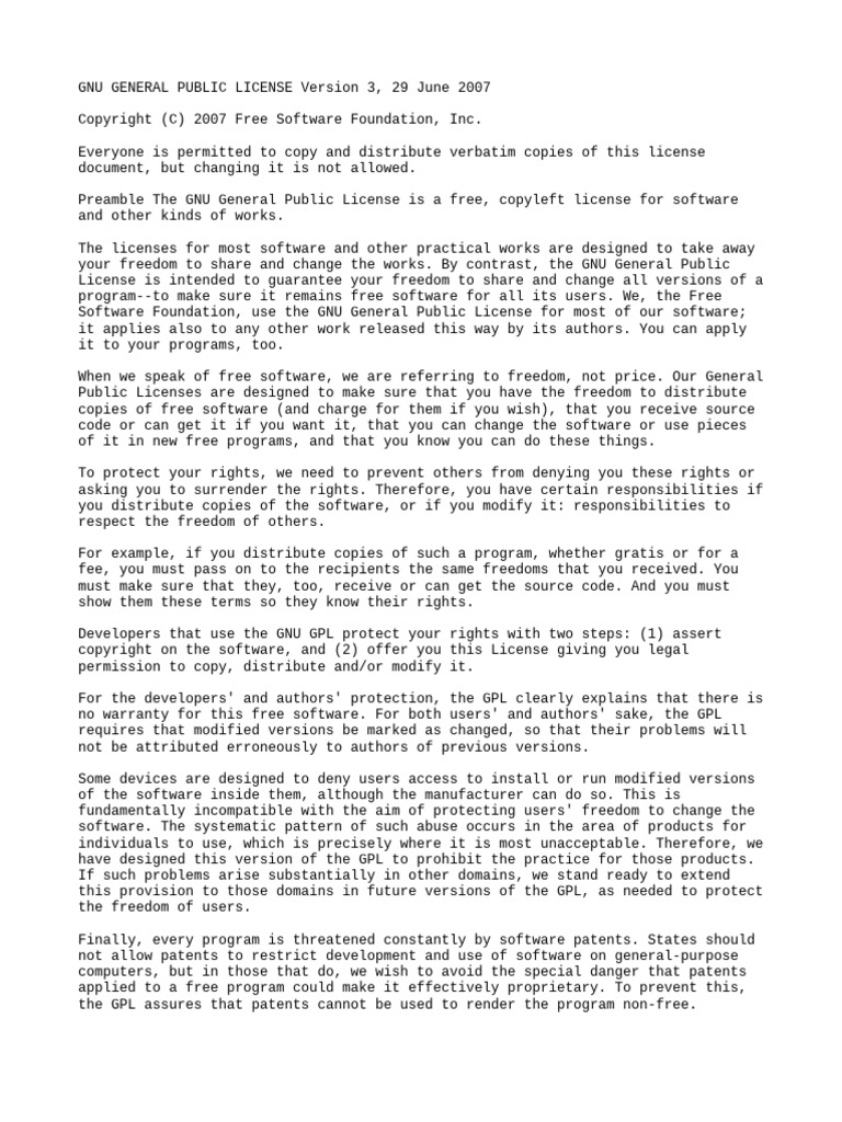 GNU General Public License v3 (GPL3) | PDF