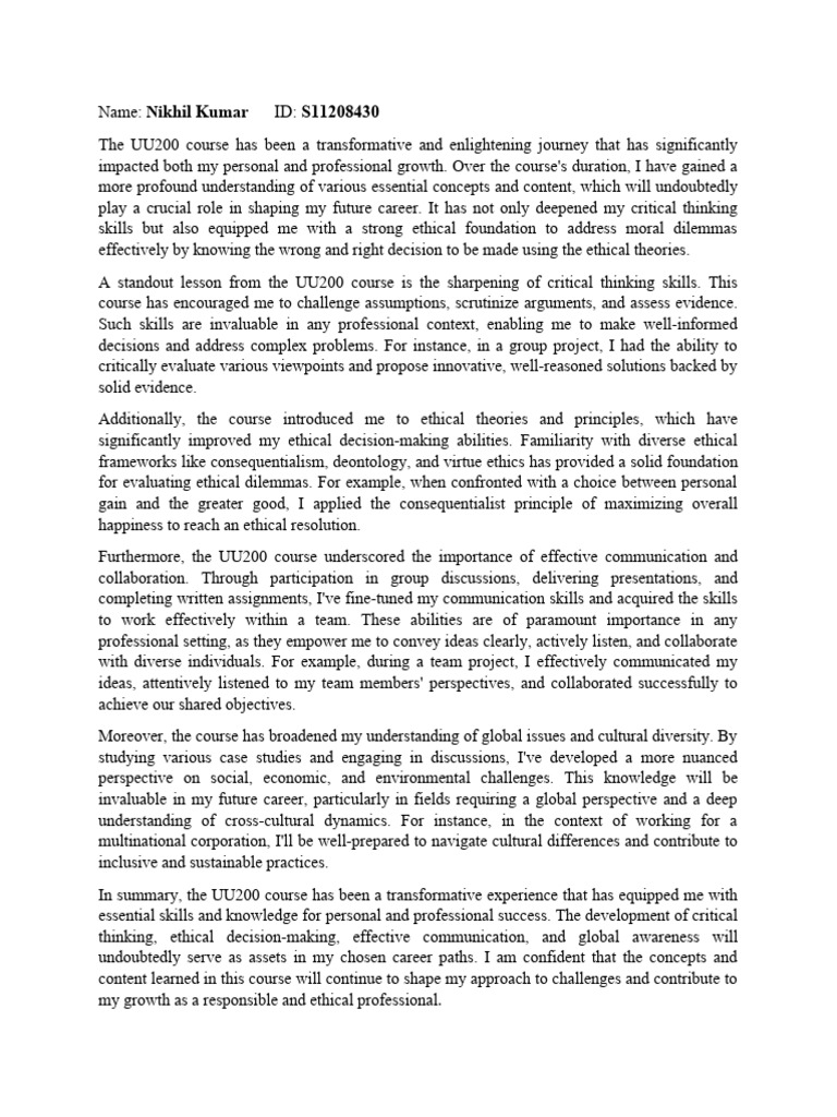 UU200 Final Assesment (20%) | PDF