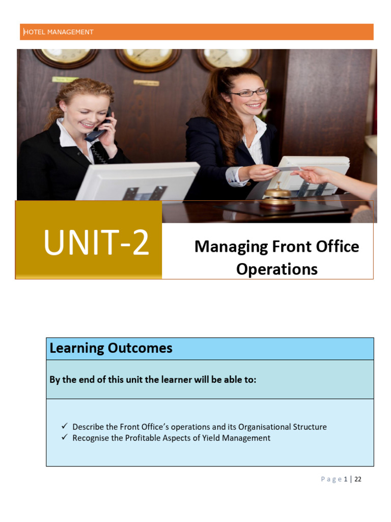 Front Office Management in Hotels | PDF | Profit (Economics) | Business
