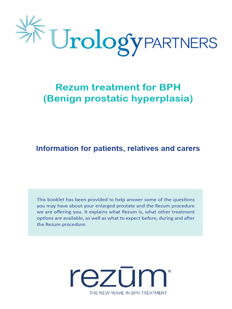 UP Rezum Patient Procedure Information Leaflet FINAL For Website | PDF ...