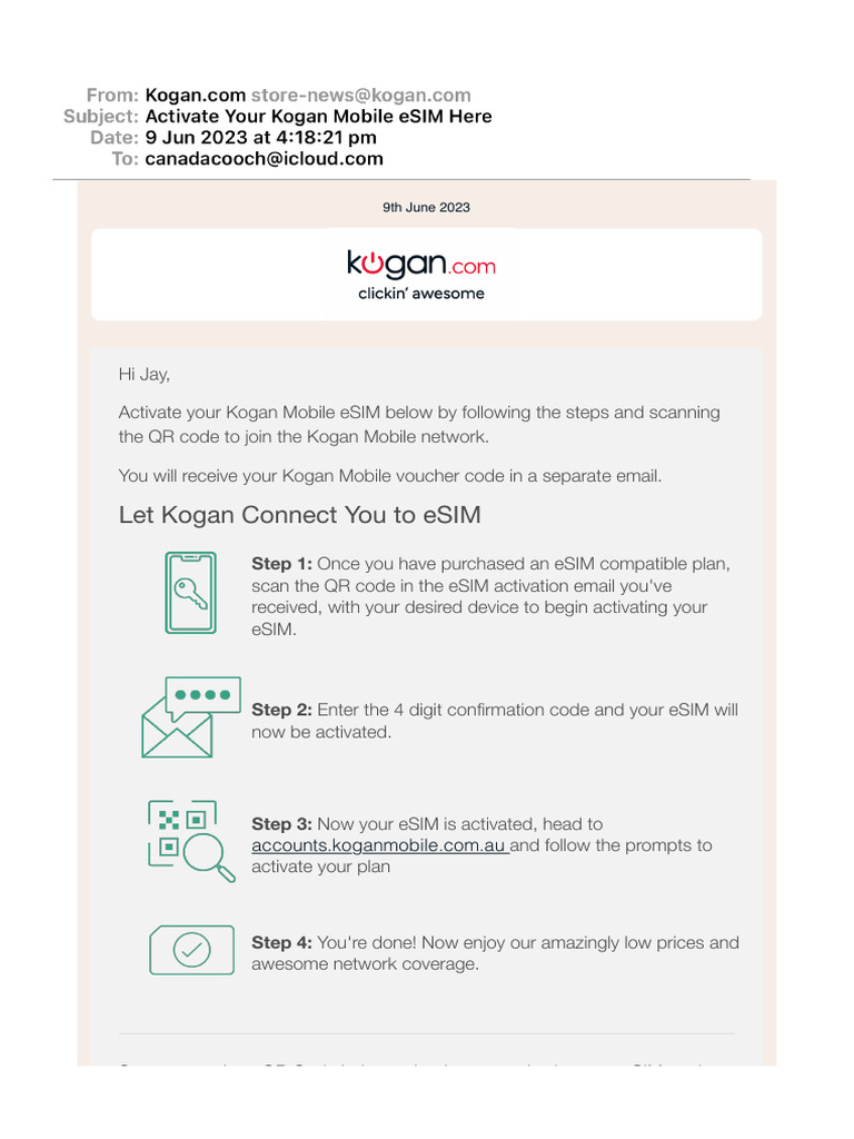 Activate Your Kogan Mobile ESIM Here | PDF | Technology & Engineering