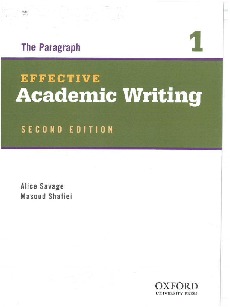 Effective Academic Writing 1 The Paragraph 2nd Ed | PDF