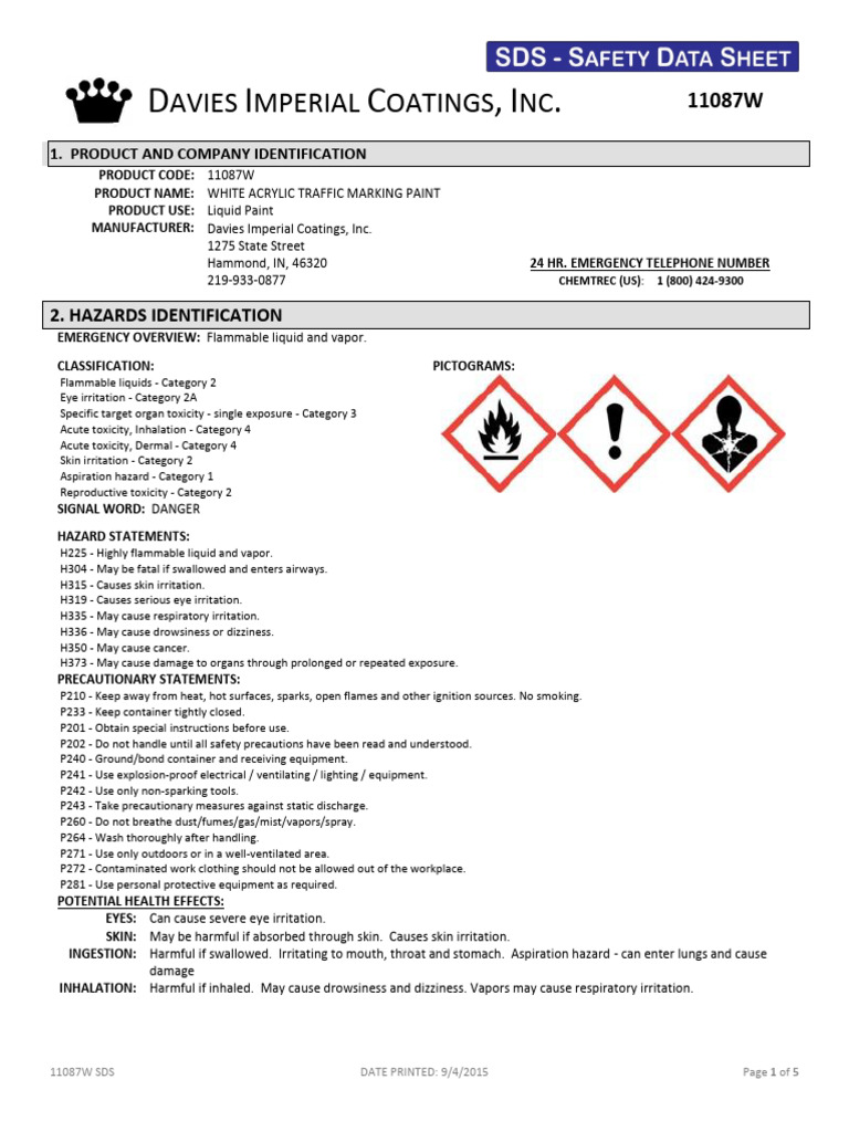 11087W SDS | PDF