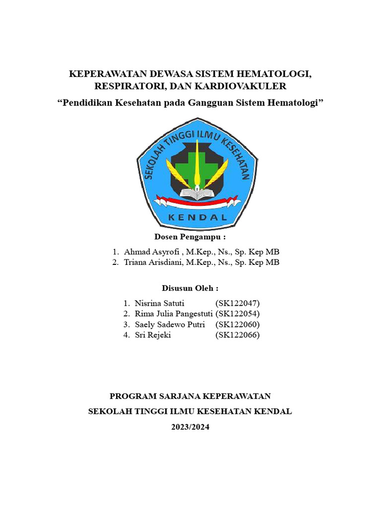 Kel 2. Keperawatan Dewasa Sistem Hematologi Revisi | PDF