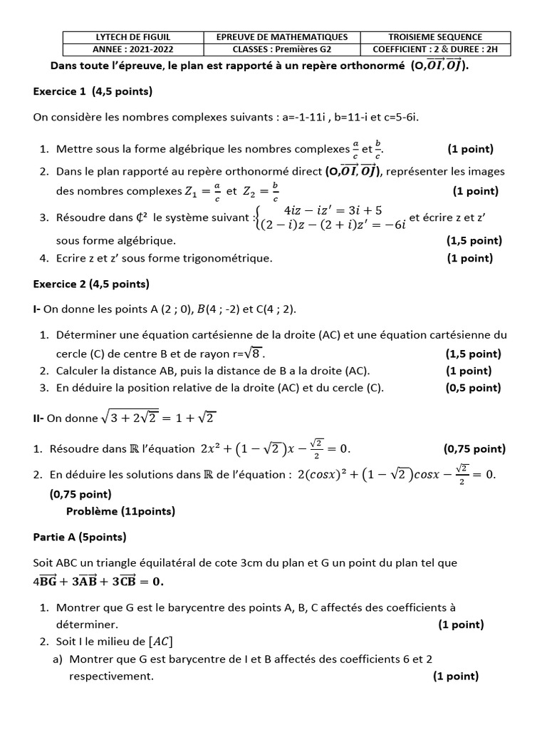 3ème SEQUENCE Pre G2 | PDF