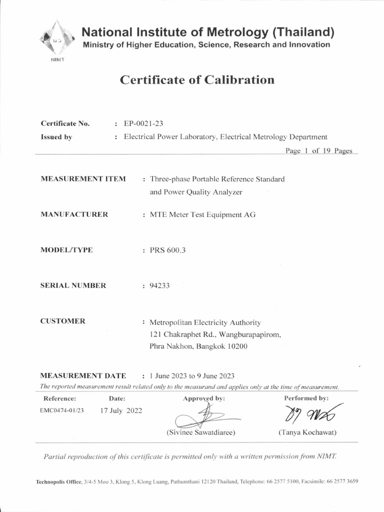 Cert NIMT EP-0021-23 | PDF