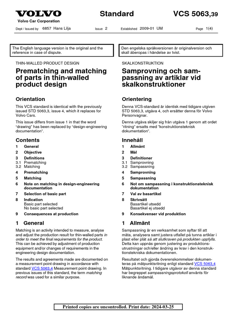 Standard VCS 5063: Orientation Orientering | PDF