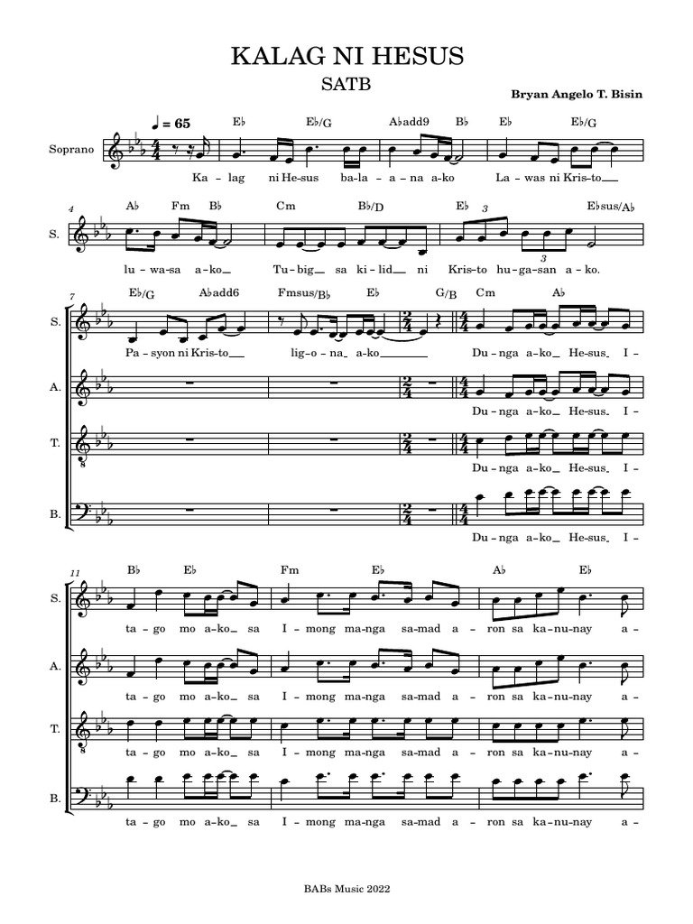Kalag Ni Hesus-Satb | PDF