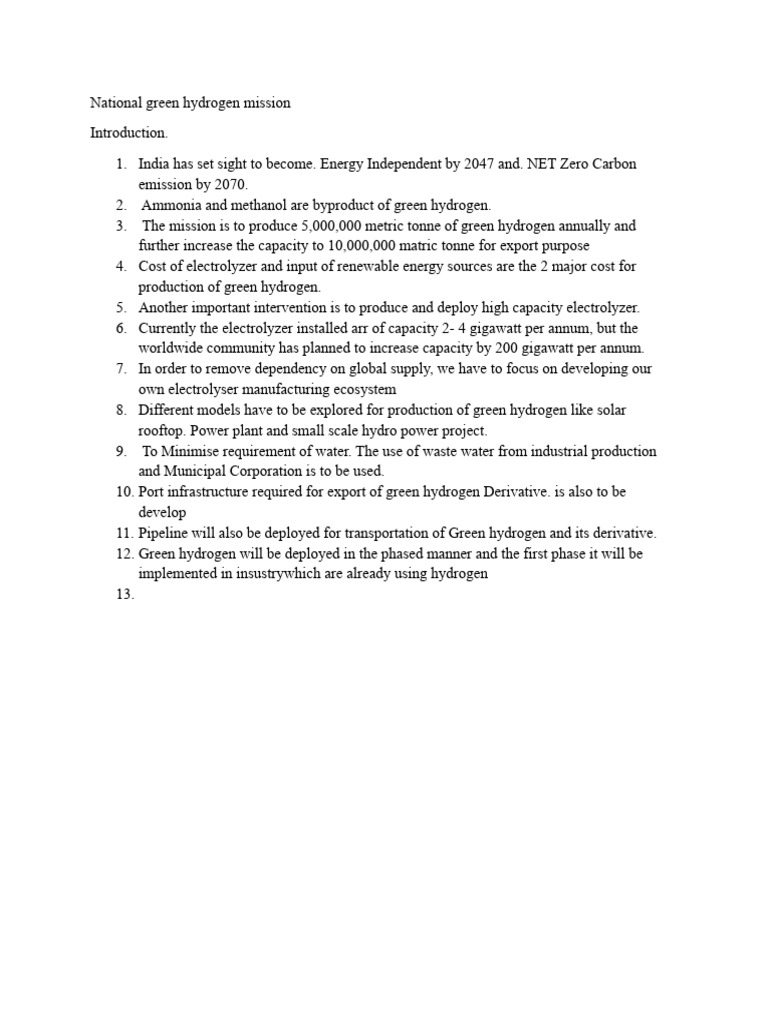 Green Hydrogen | PDF
