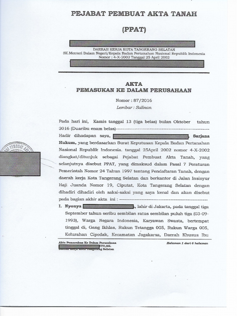 Akta Inbreng Rev | PDF