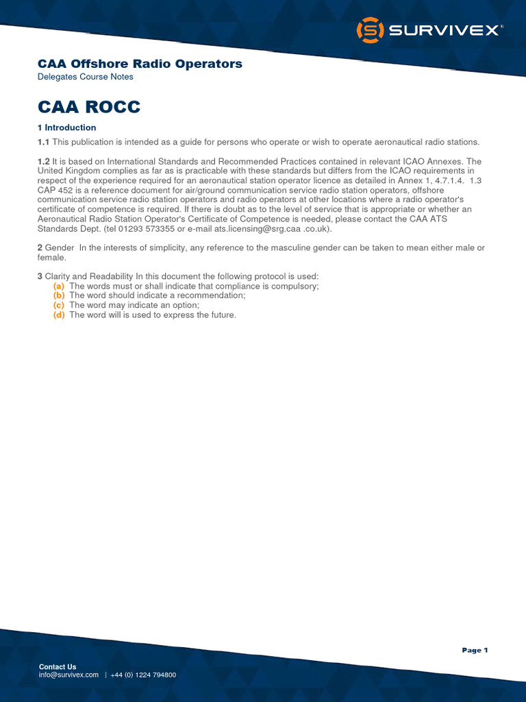 CAA ROCC Course Notes | PDF | Air Traffic Control | Radio