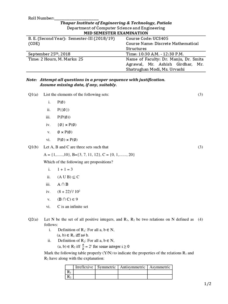 MST Question Paper | PDF