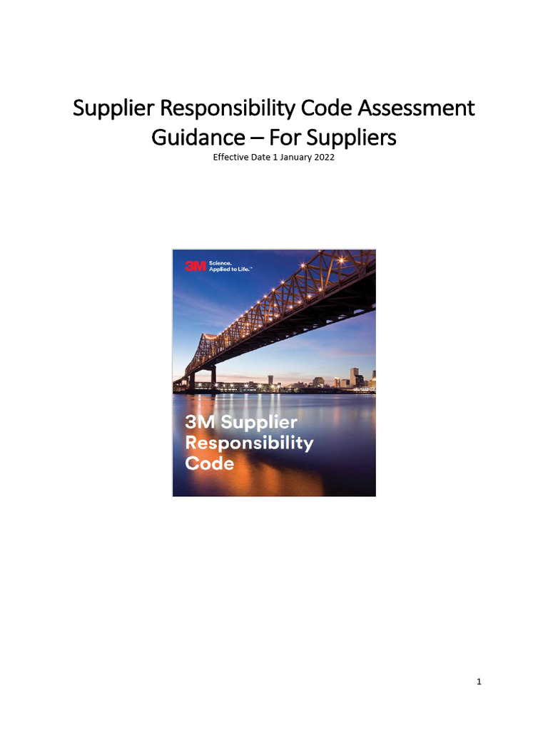 Supplier Responsibility Code Assessment Guidance 010122 | PDF