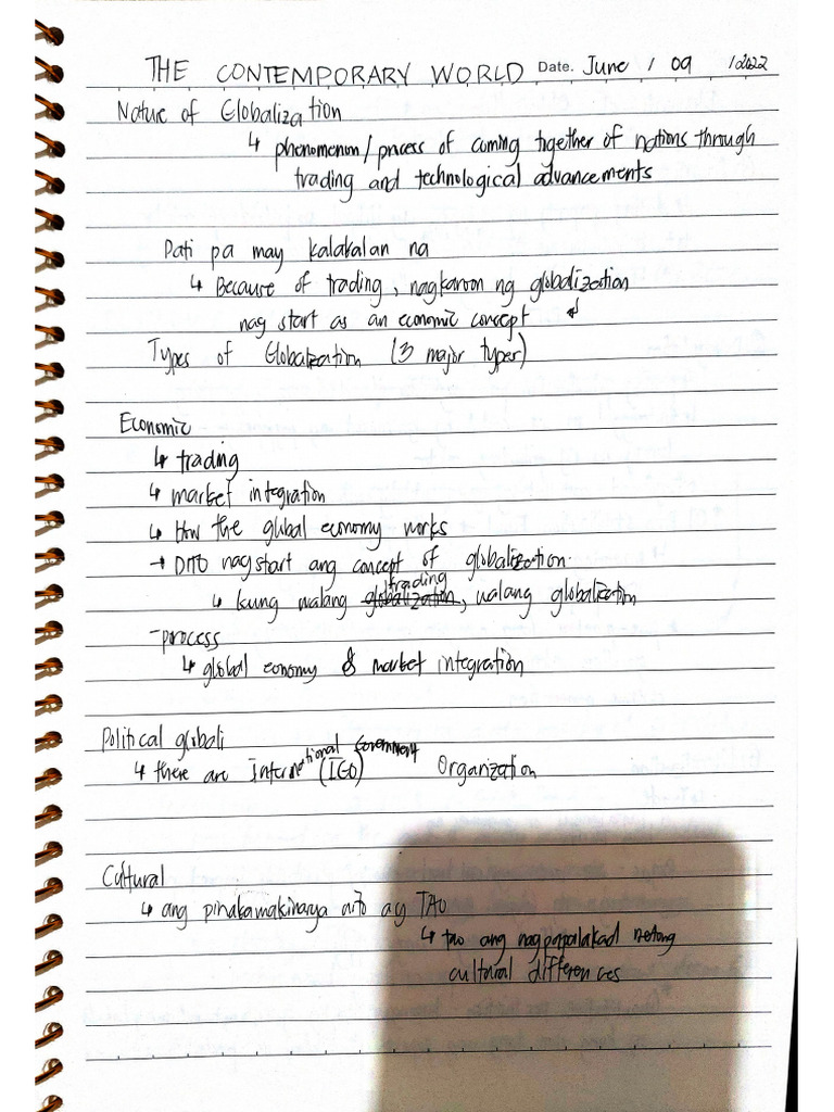 The Contemporary World Notes | PDF