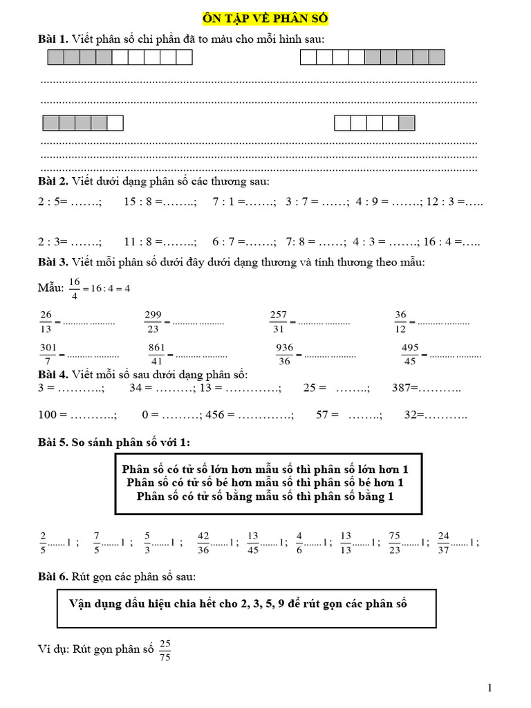 On Tap Ve Phan So Hay | PDF