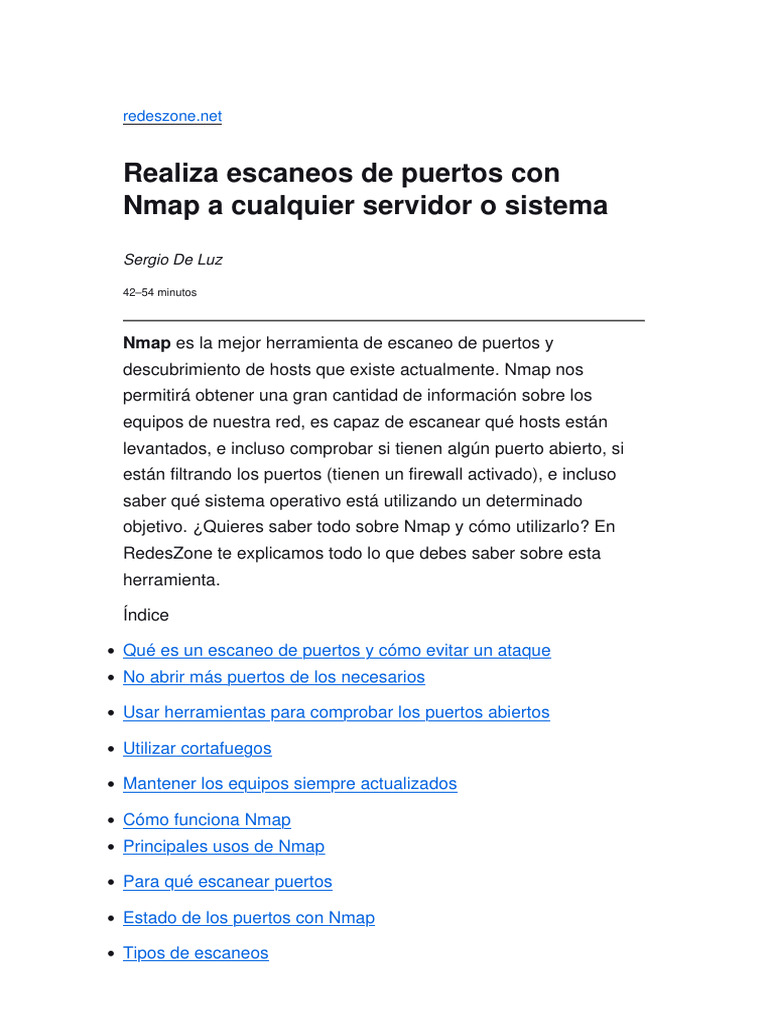 Escaneo de Puertos con Nmap: Guía Completa | PDF | Protocolo de Control ...