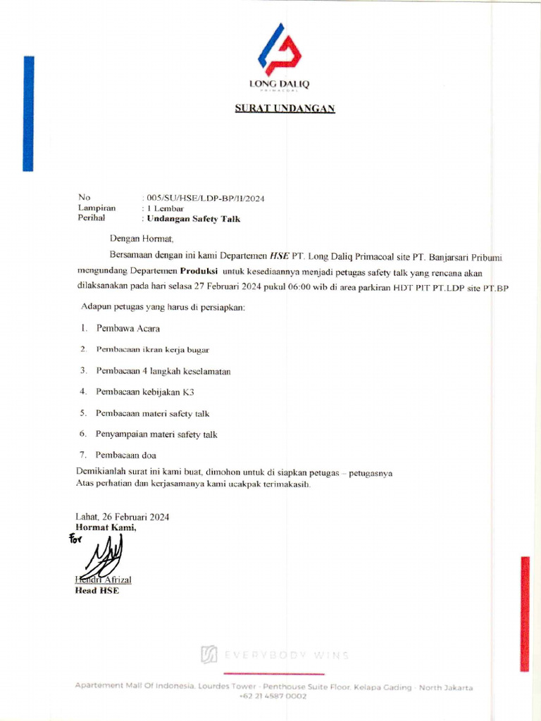 Undangan Safety Talk - 0001 | PDF