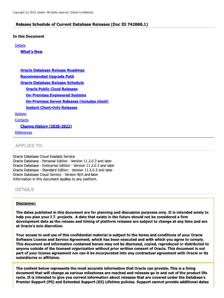 742060.1#release Schedule of Current Database Release | PDF