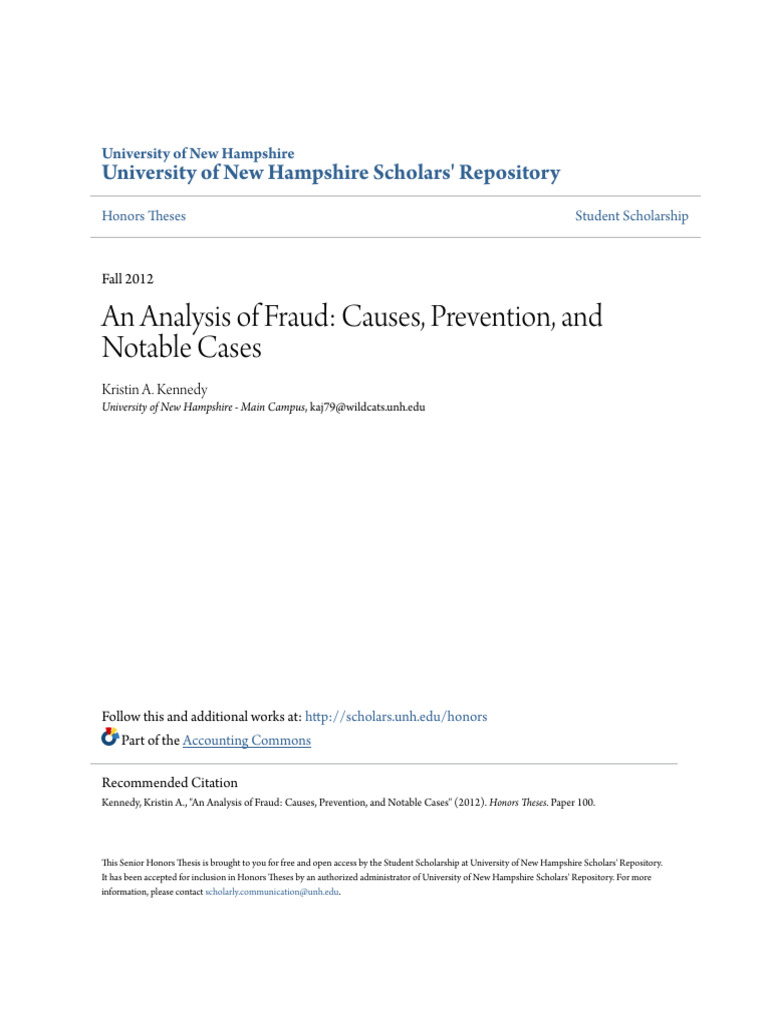 An Analysis of Fraud_ Causes Prevention and Notable Cases | PDF | Audit | Accounting