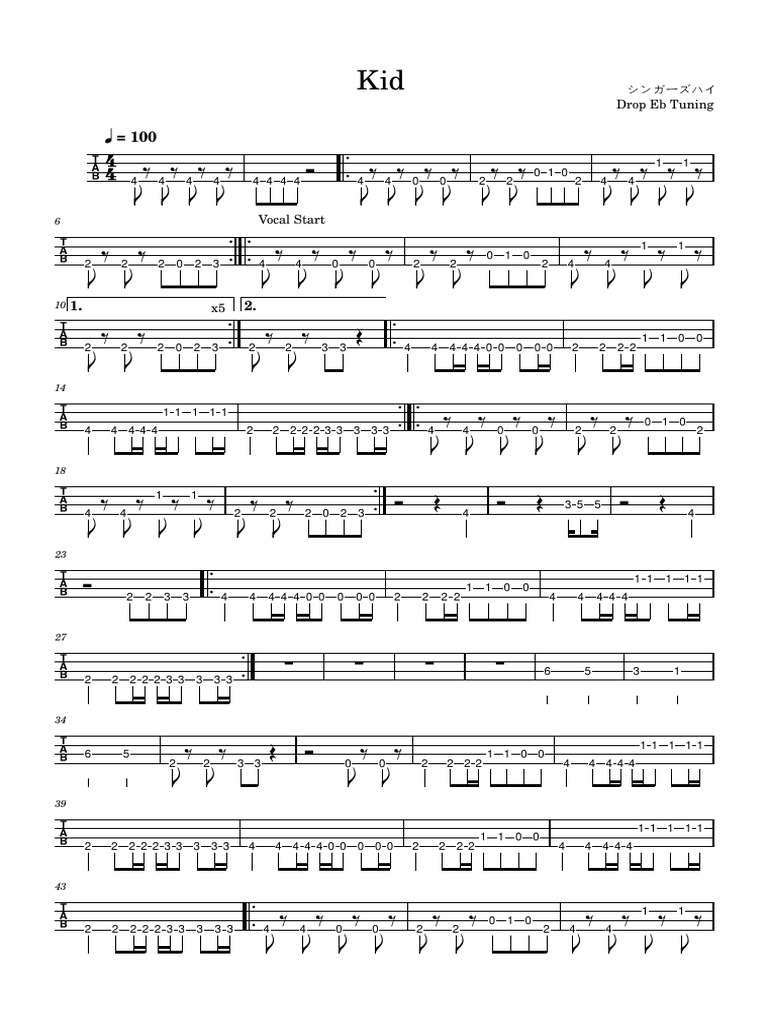 シンガーズハイ Drop Eb Tuning | PDF