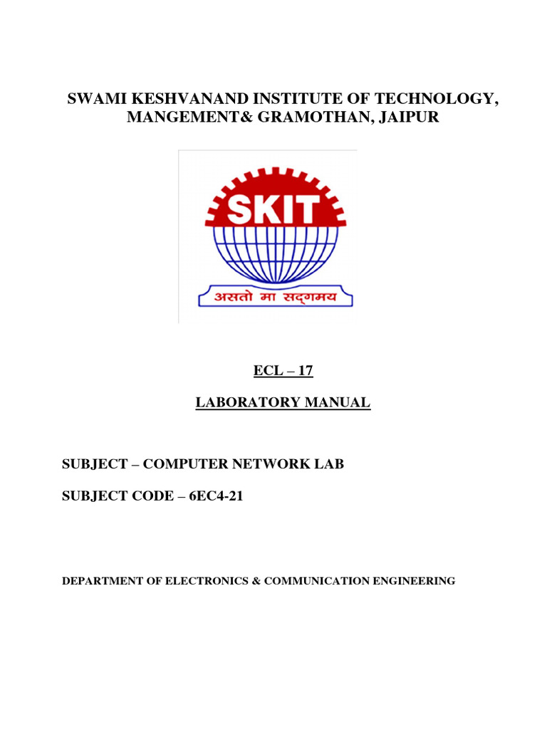 Computer Network Lab Manual | PDF | Internet Protocol Suite | Transmission Control Protocol