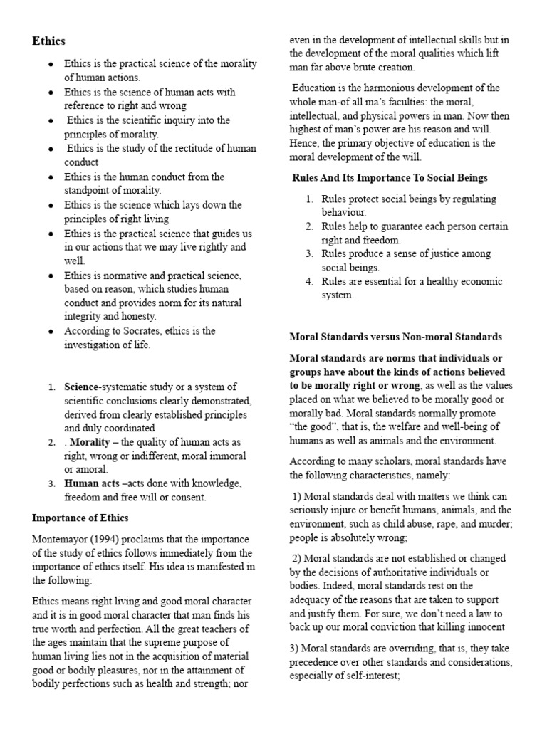 Ethics Midterms Reviewer | PDF | Morality | Virtue