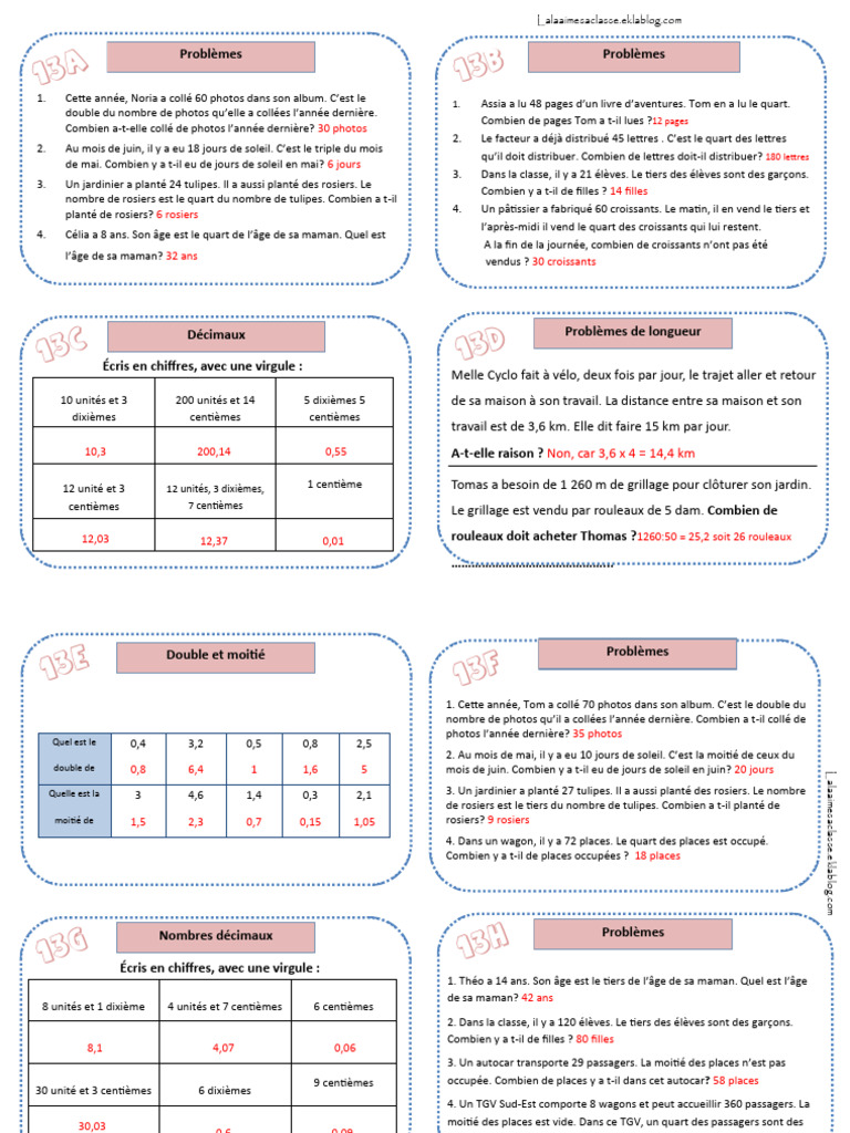 Problèmes de calcul mental en maths | PDF