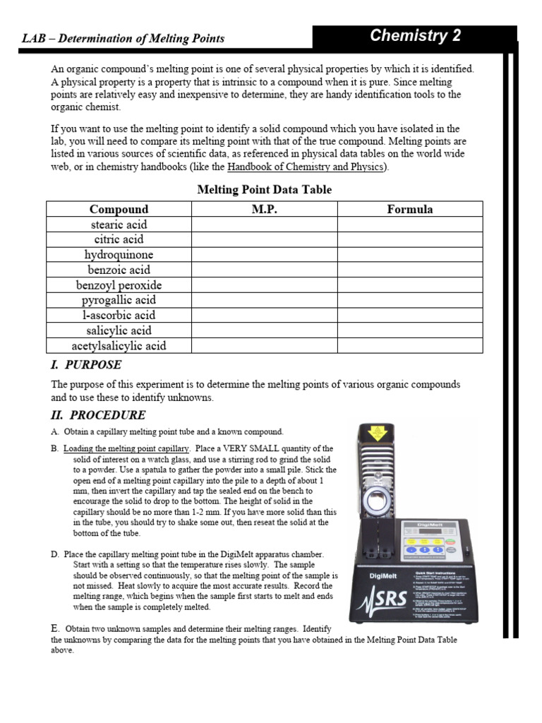 Lab - Melting Point Determination | PDF