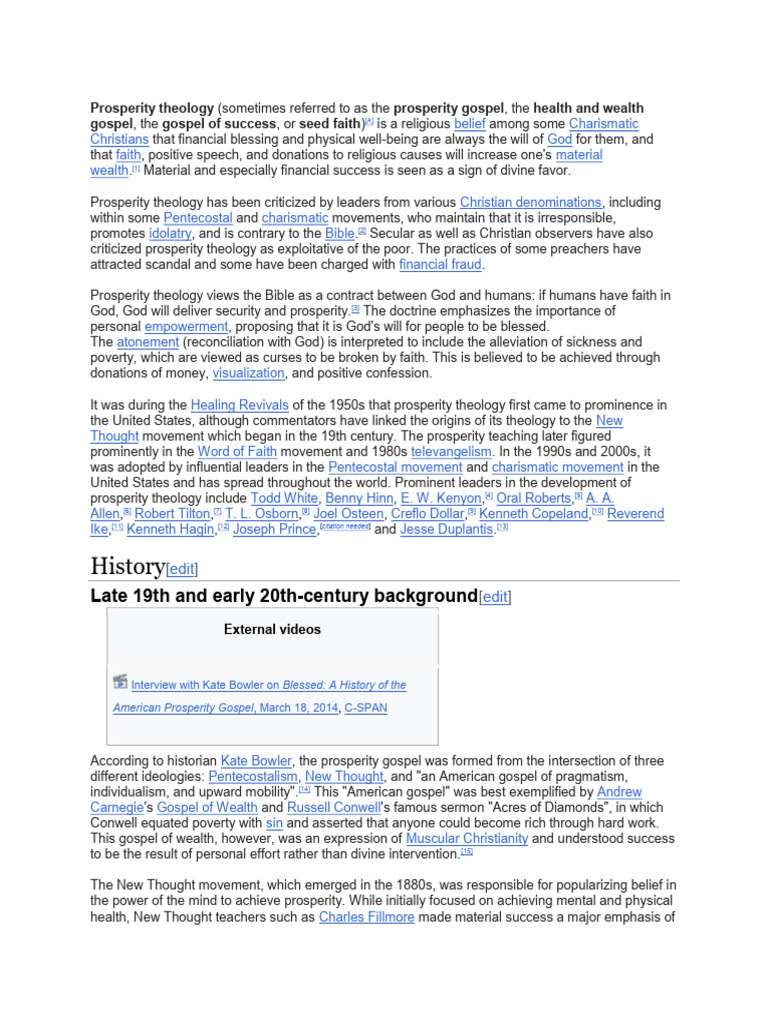 Prosperity Theology New Teaching Arise Wrong | PDF | Prosperity ...