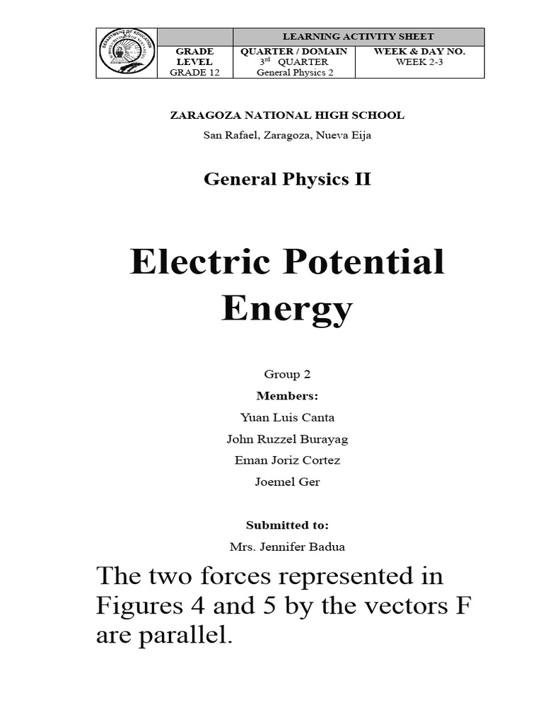 Electric Potential Energy | PDF