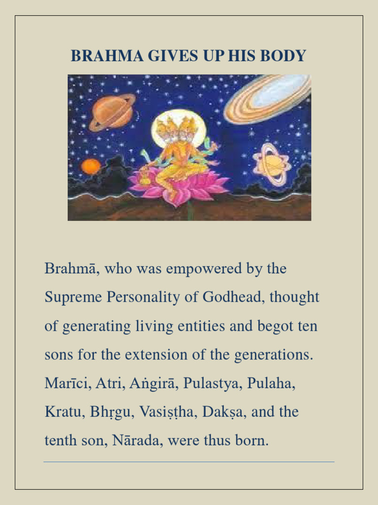 09 - Brahma Gives Up His Body | PDF | Hindu Mythology | Hindu Gods
