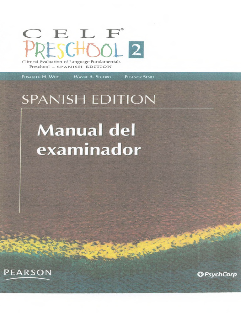 CELF PrsScholl 2 Manual Del Examinador Spanish Edition | PDF