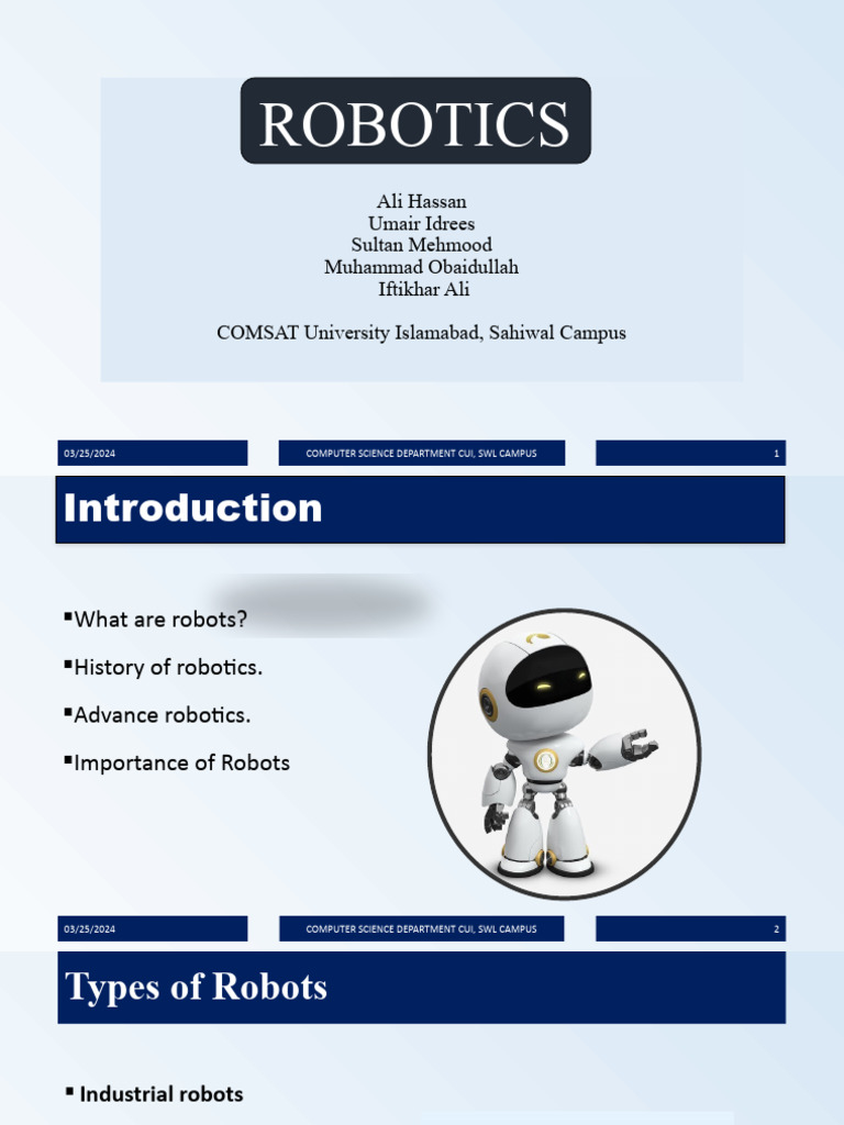 Robotics Presentation 2024 | PDF | Business | Computers