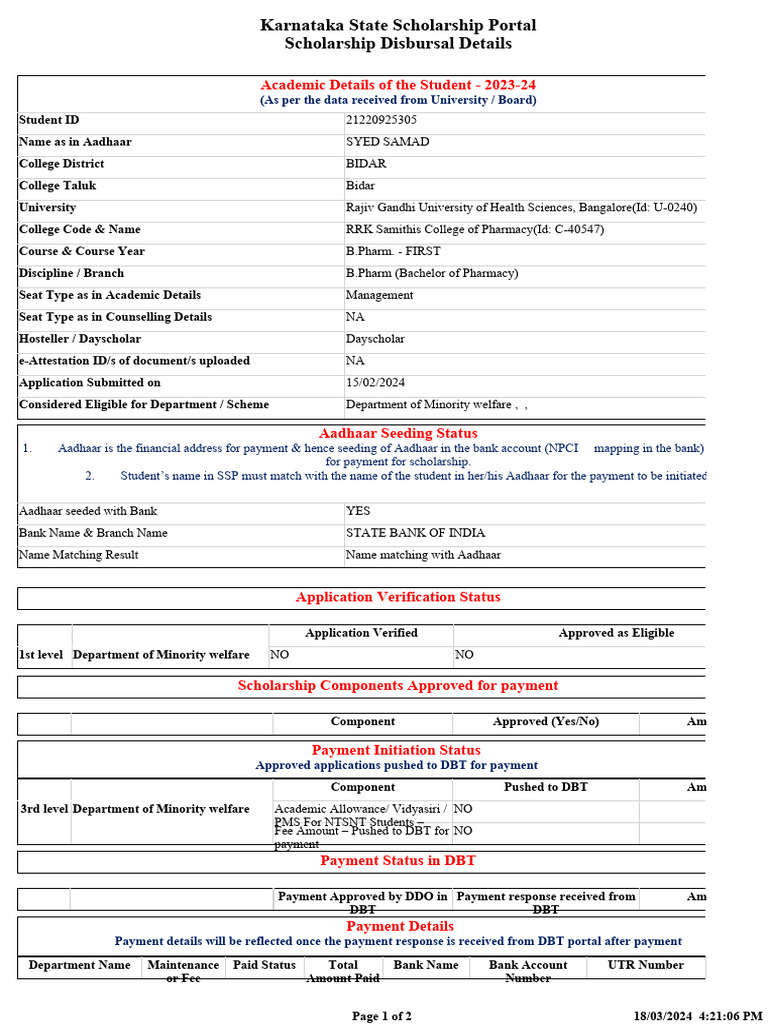 Student Status | PDF