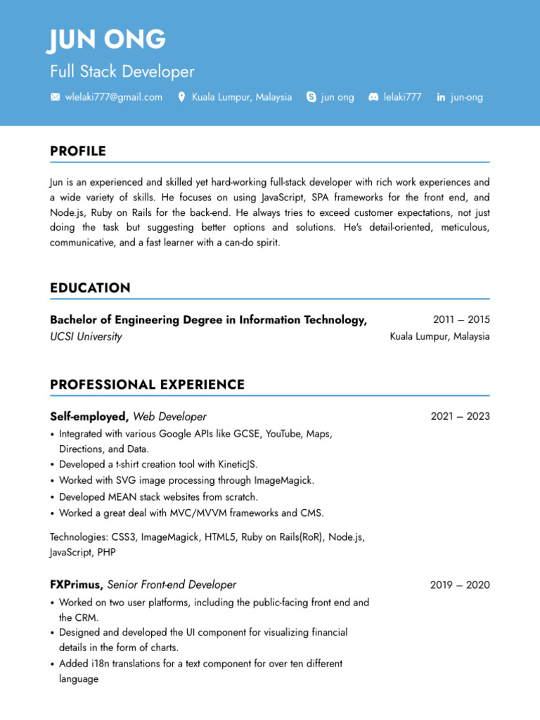 My Resume | PDF | Ruby On Rails | Angular Js