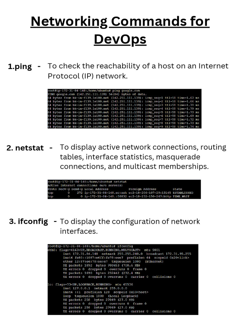 Networking Commands For Devops | PDF