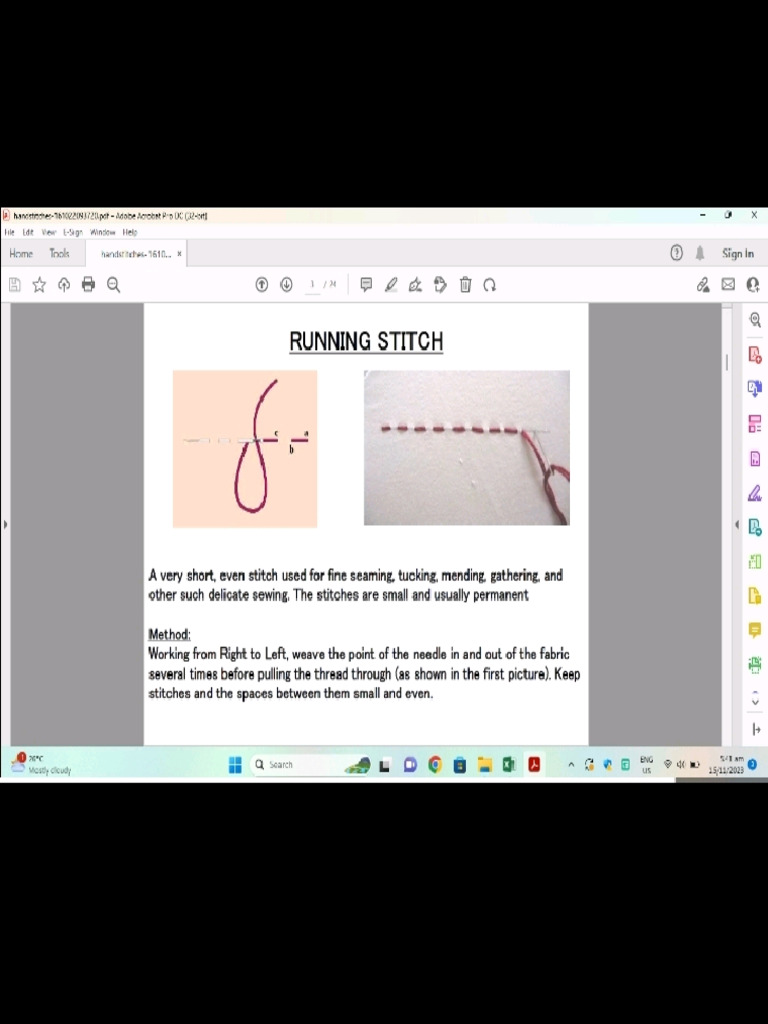 TLE Grade 7 The 7 Stitches | PDF