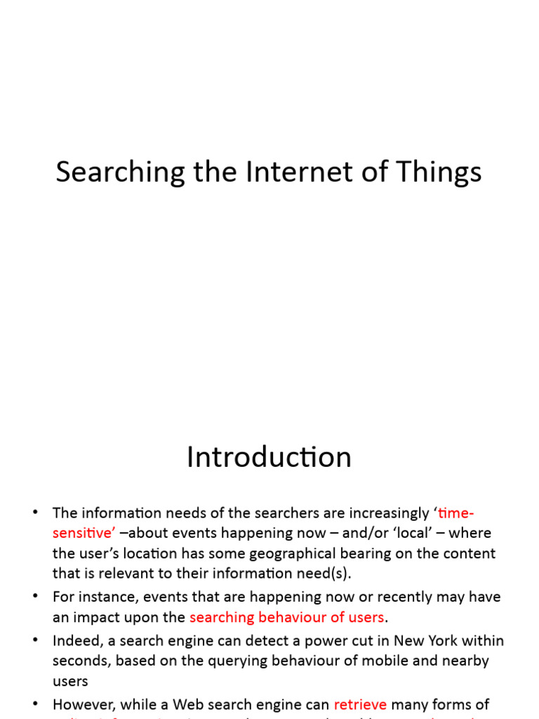Searching The Internet of Things | PDF | Metadata | Internet Of Things