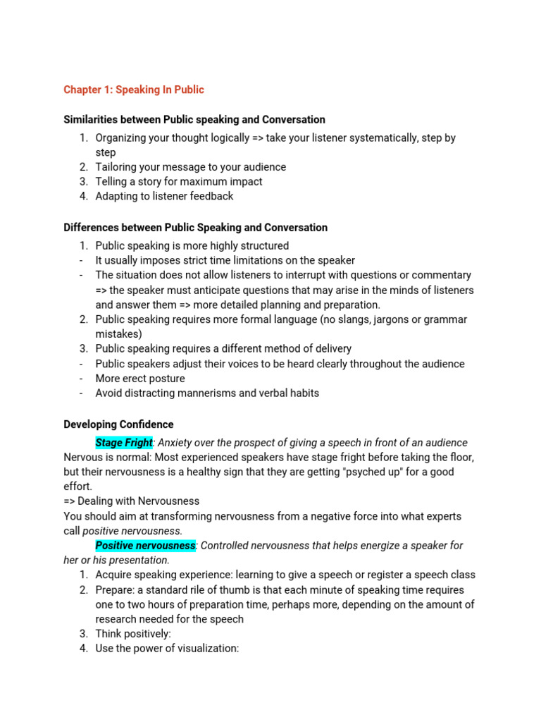 Note Public Speaking | PDF | Communication | Nonverbal Communication