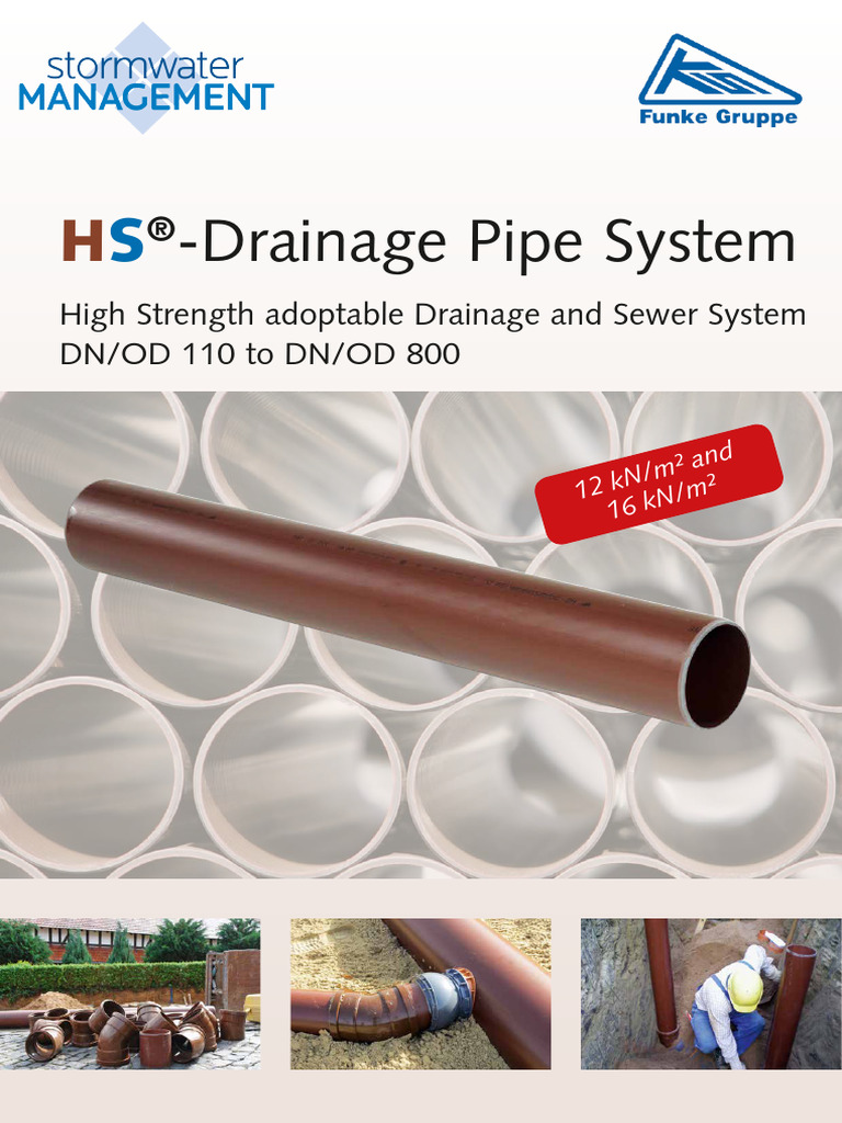 00 DRAINAGE - Funke HS Sewer Pipe Brochure | PDF | Pipe (Fluid ...