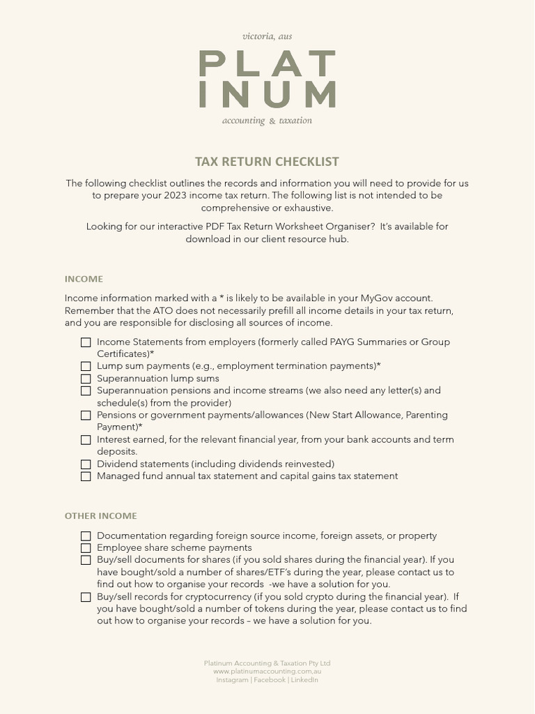 64a4b619ad83deb05ec54ad7_Tax Return Checklist 2023 - Platinum ...