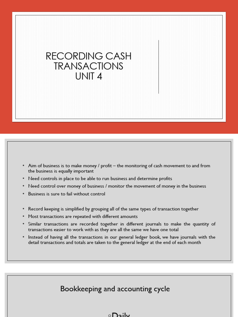 Recording cash transactions | PDF