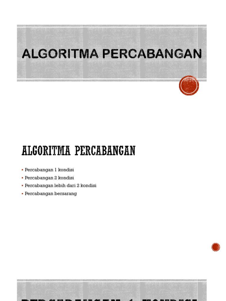 Algoritma Percabangan | PDF