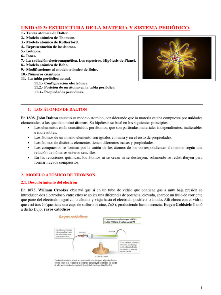 Apuntes Estructura Atómica Y Sp Descargar Gratis Pdf átomos Neutrón