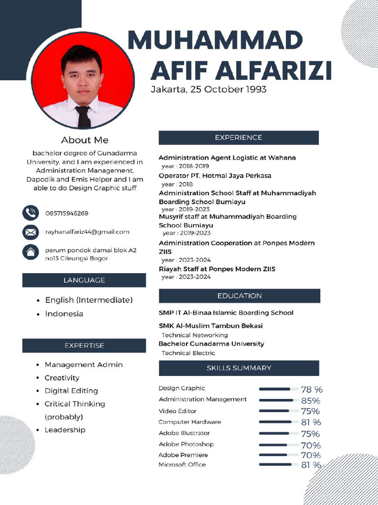 Cv Afif Canva Edit | PDF