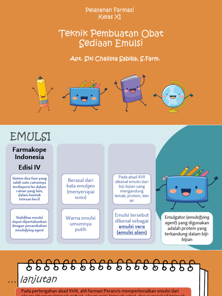 Pelayanan Farmasi - Teknik Pembuatan Sediaan Obat Bentuk Emulsi | PDF