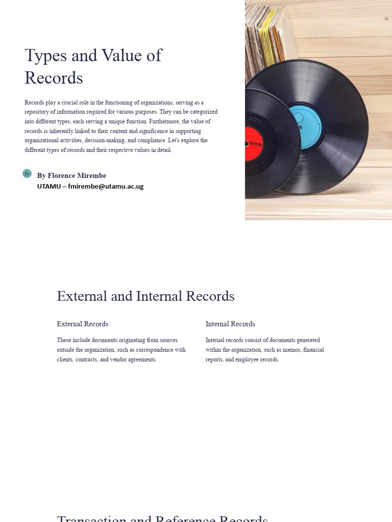Types and Value of Records | Download Free PDF | Records Management ...
