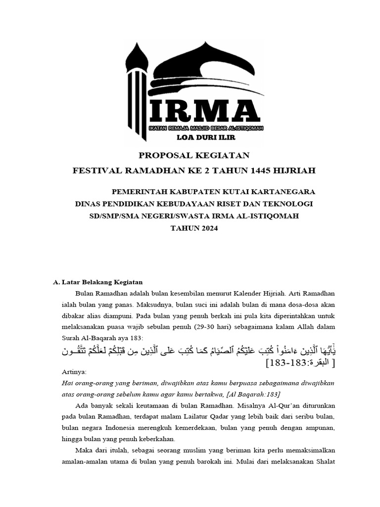 Proposal Jadi Festival Ramadan | PDF