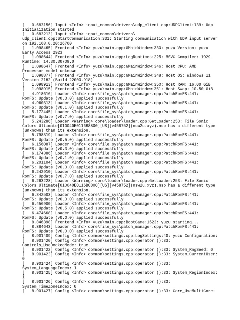 yuzu_log | PDF | System Software | Computing
